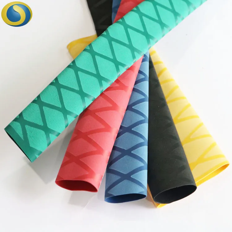 Flexible Wrap Tubing 35mm Diamond Pattern Non-slip Heat Shrink Tube For ...