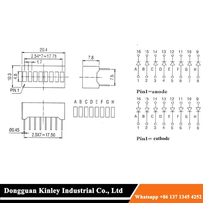 Super Green 8 Segment Led Bar Graph Display For Indicator Custom-made Led Bar - Buy 8 Segment ...
