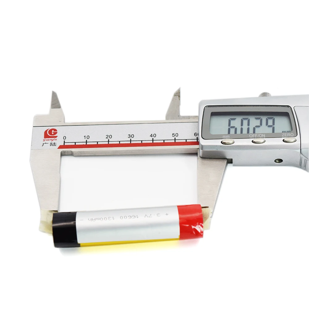 Rechargeable Cylindrical Lithium Ion Polymer Battery 16600 3.7v 1300mah ...