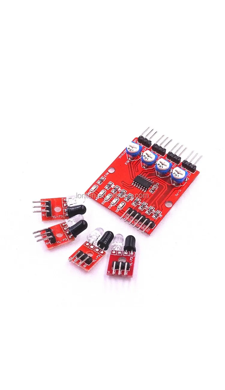 HW-096 Four Way Infrared Detector Sensor Module for 4 Wheel Tracking ...