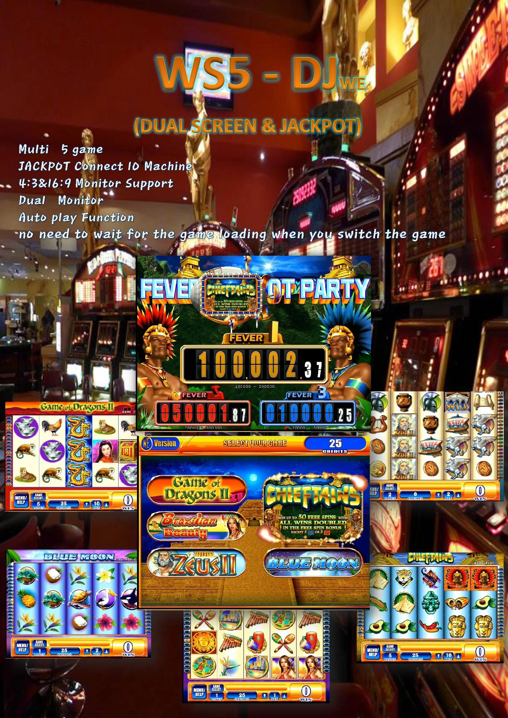 Multigame Ws5 We Slot Game Board - Buy Video Slot Game Board,Casino ...