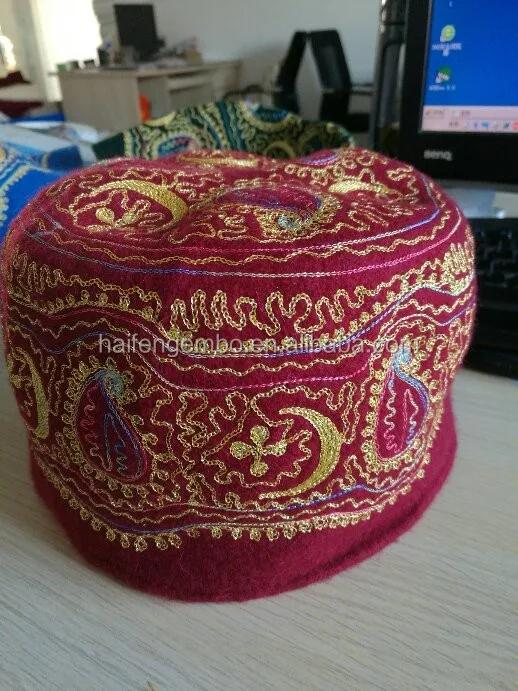 Nigeria Wool Felt Embroidery Islamic Prayer Caps Muslim Cap - Buy ...