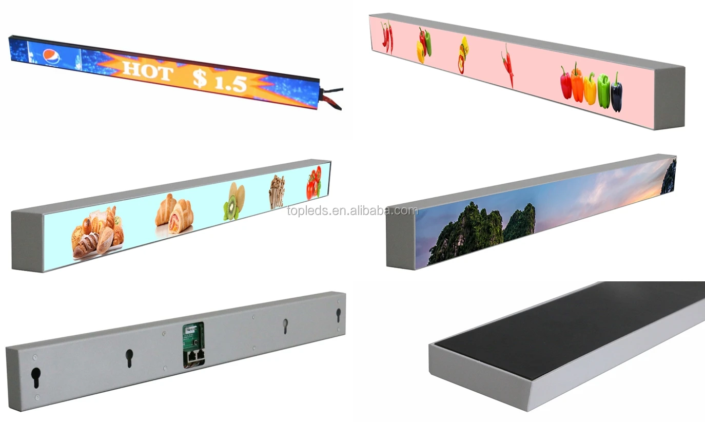 600x56mm P1.25 Cob Shelf Signage Led Display Digital Signage Shelf Led ...