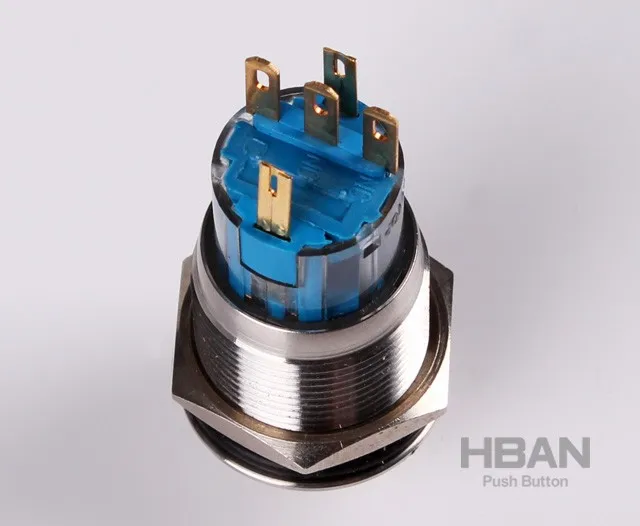 12 Volt Bi-color Led Momentary Push Button Dual Color Illuminated Push ...