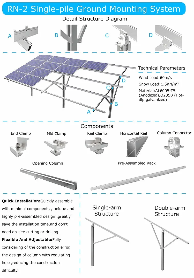 5kw Solar Panel Aluminum Ground Mounting Systems