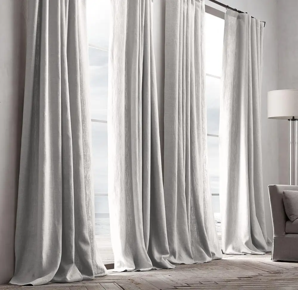 Bs5867 Cal-117 Nfpa 701 Ready Made Fire Retardant Linen Curtain For ...
