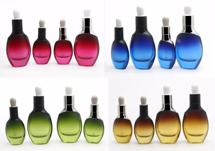 Wholesale 15ml 30ml Oval Shape Glass Bottle With Dropper Rose Gold ...