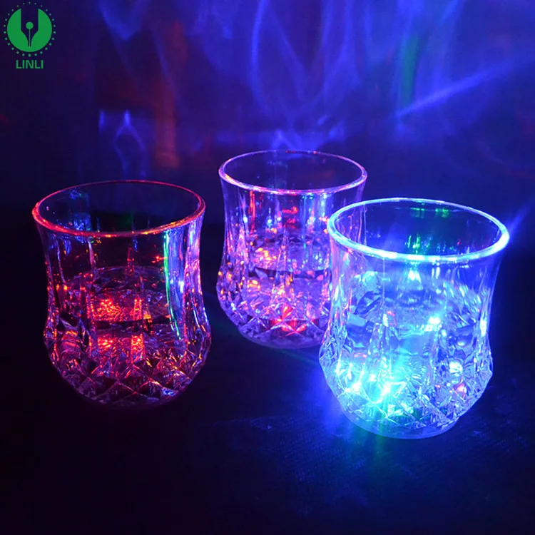 Multi Color Led Light Up Glow Neon Look Flashing Shining Cup Bar And ...