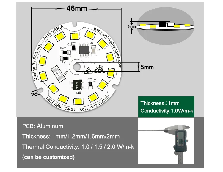 Newest Design Smd 2835 7-12w 110v 230v Round Ac Led Pcb Module - Buy ...