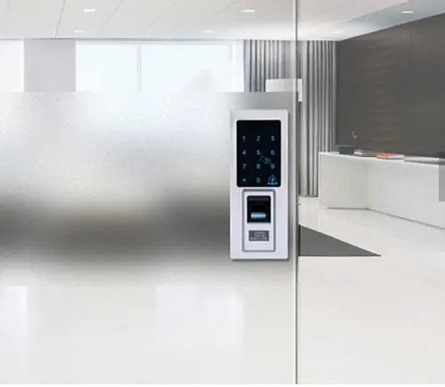 Office Biometric Fingerprint Glass Door Lock No Need Drug Hole Single ...