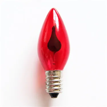 C7 3w E12 Red Clear Flickering Led Candle Flame Candle Bulbs Lights For ...