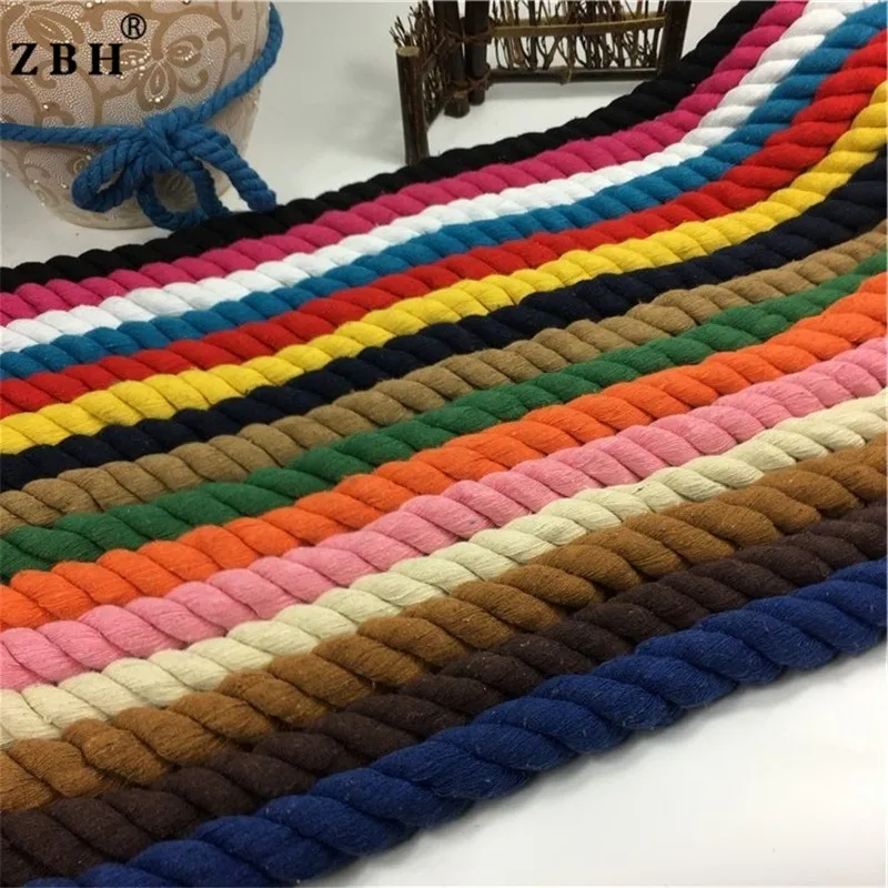 20mm 3-strand Braid Multi-color Recycled Decorative Rope Thick String ...