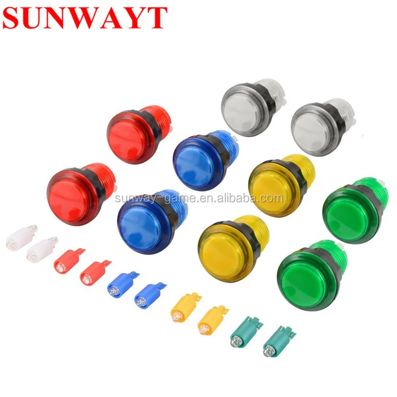 32mm Arcade Game Machine Transparent Waterproof 5v/12v Small Round Led ...