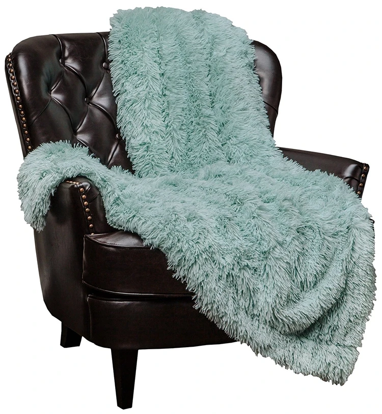 Double Ply Extra Soft Faux Fur Throw Blanket Solid Reversible Fuzzy ...