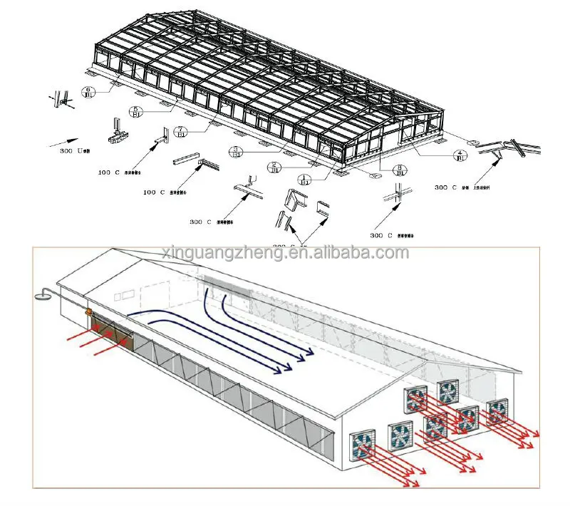 Chicken Broiler Farm House Broiler Poultry Shed Design - Buy Broiler ...