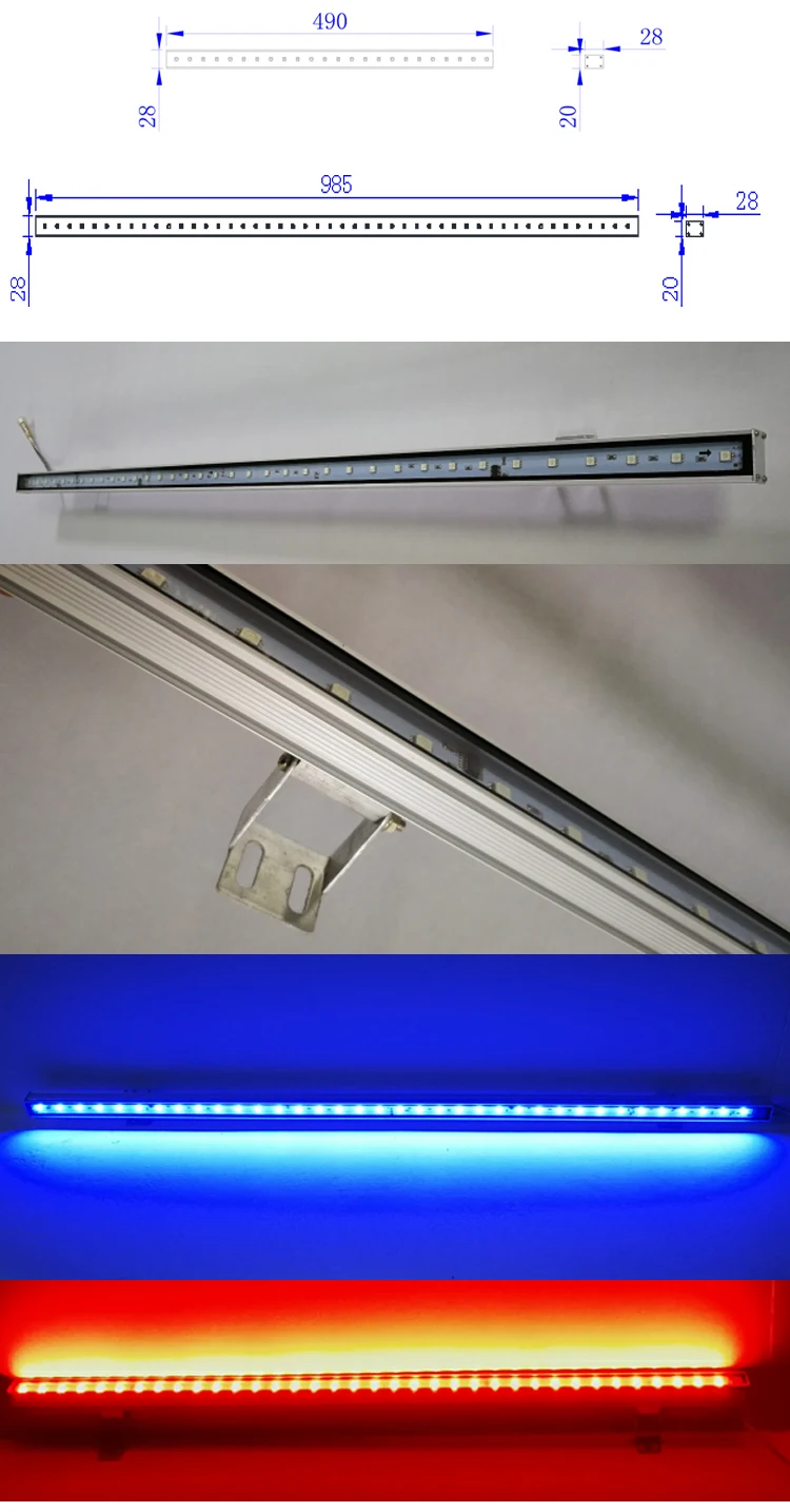 Color Changing Building Facade Lighting - IP65 LED Linear Lights