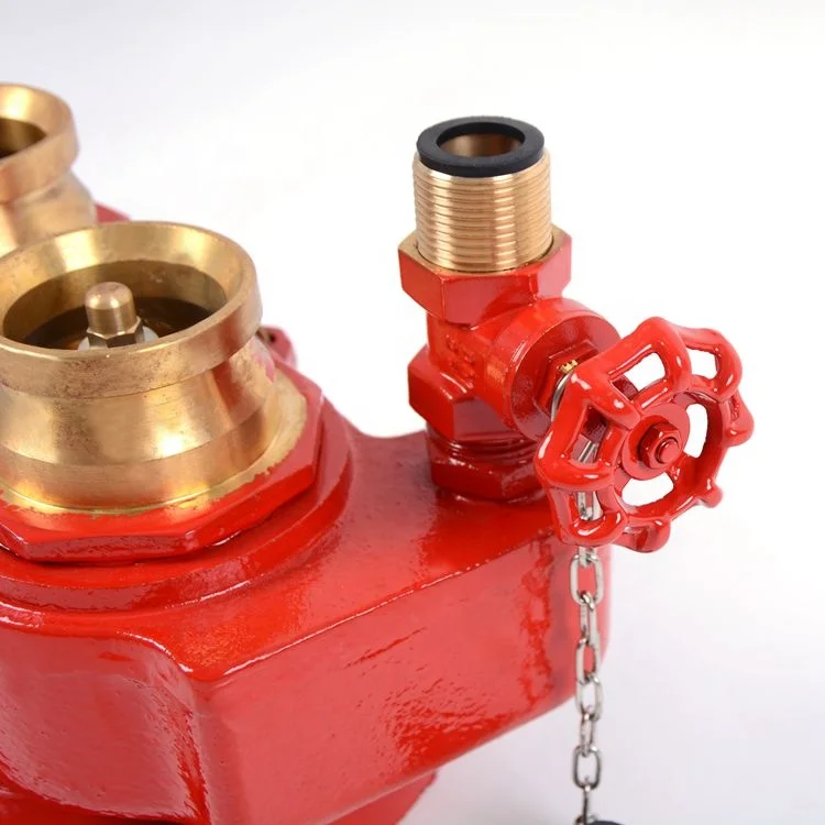 100 Mm Flange Outlet Fire Hydrant 2 Way Breeching Water Inlet Valve ...