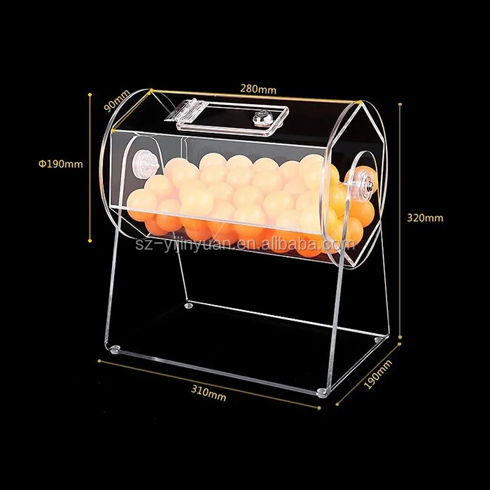 Eco-friendly Roller Lottery Acrylic Material Lucky Draw Box