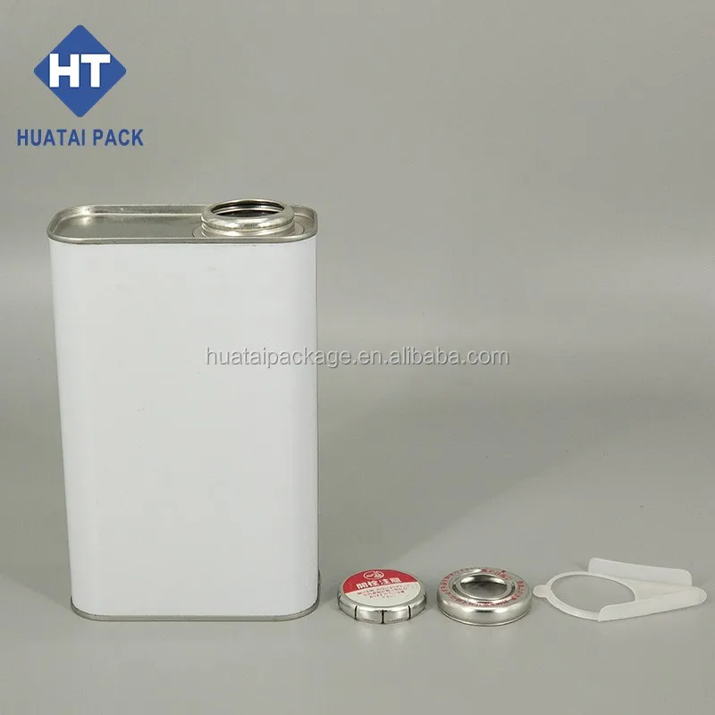 1000ml Square Tin Cans With 42mm Flexible Spout,Rectangular Metal ...