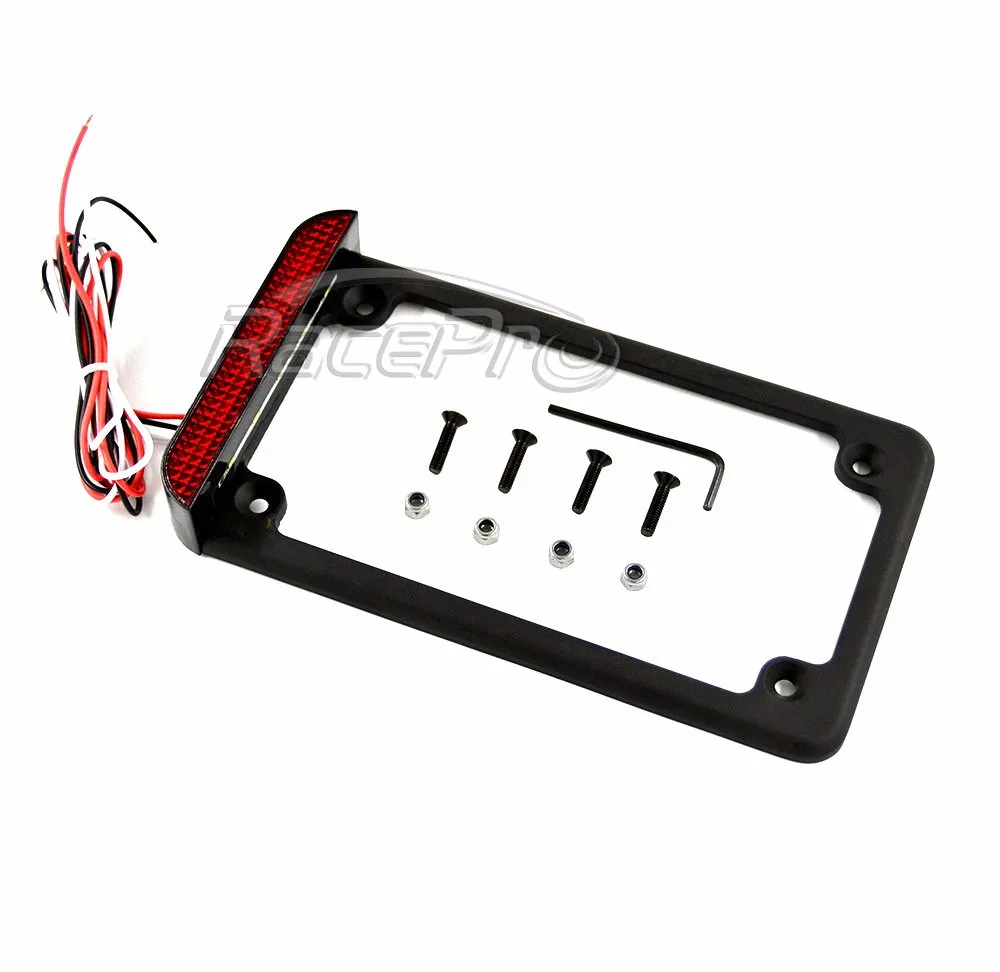 3" Aluminum Universal Motorcycle Led License Plate Frame With Led Tail ...