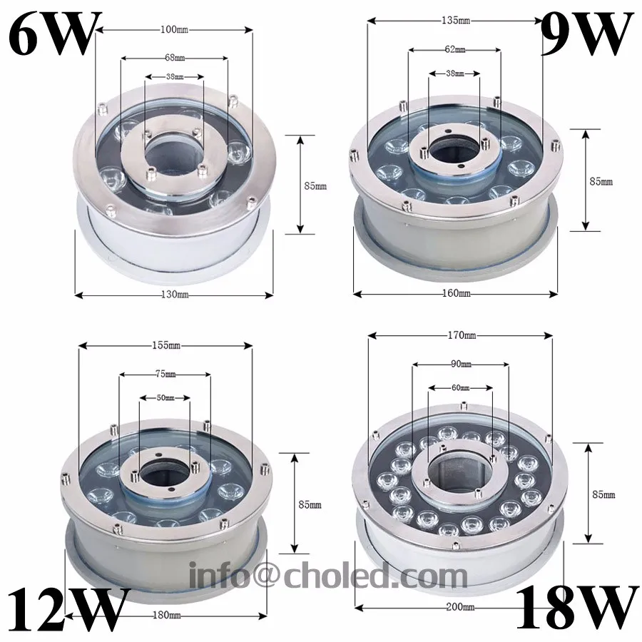 6w 12v 24v Ip68 Waterproof Multi-color Ring Led Submersible Underwater ...