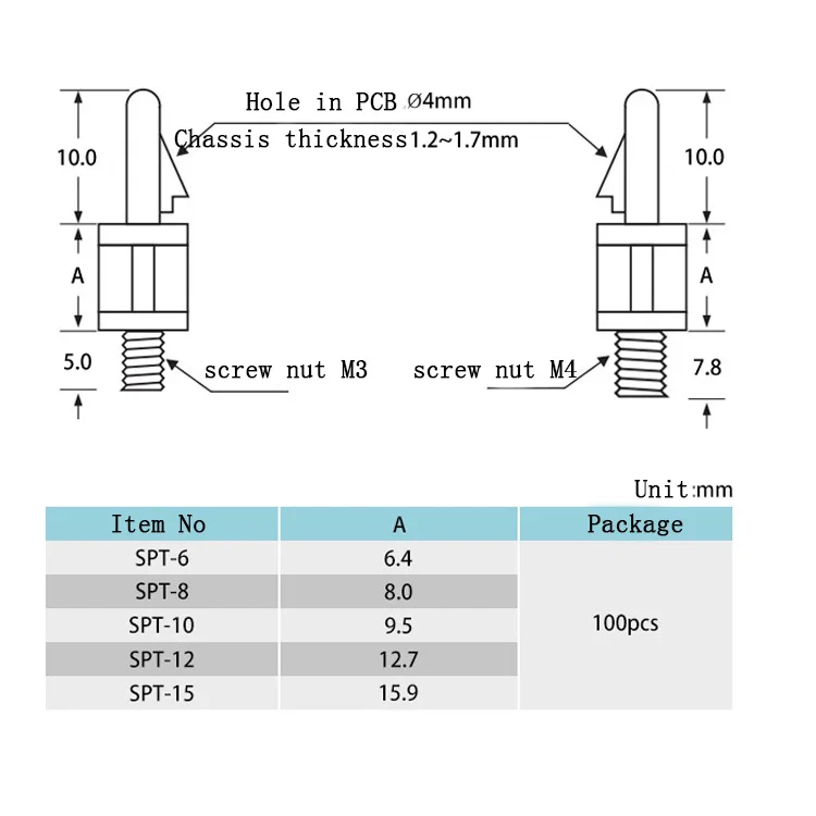 Plastic Stand-off Spacer Screw Locking Pcb Board Spacer Support - Buy ...