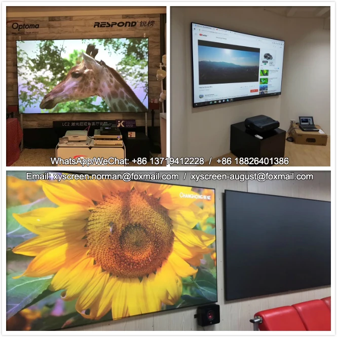 XYSCREEN PET Crystal 90 100 120 inch 4K Ultra Short Throw ALR Projector ...