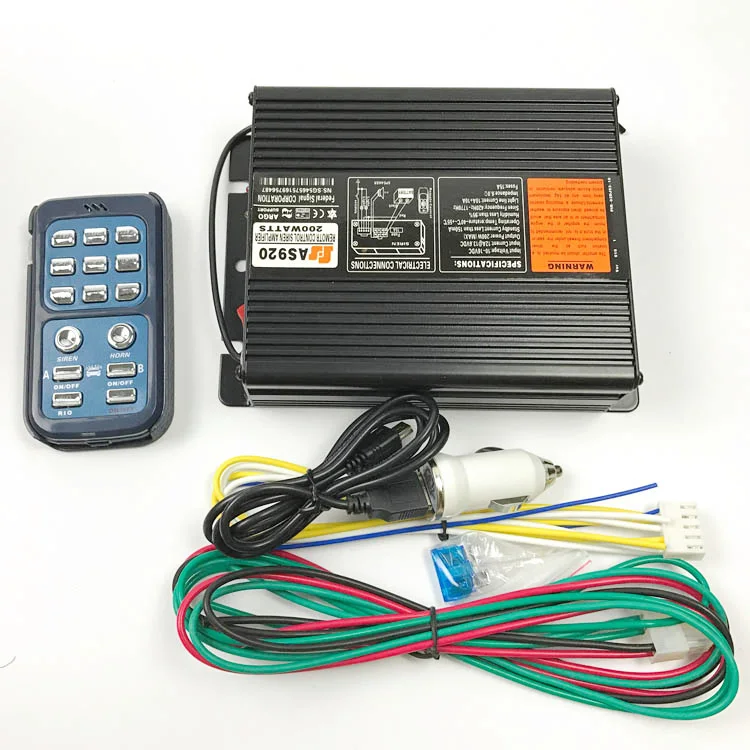200W Electric 6 Tone Car Alarm Wireless Siren for Ambulance