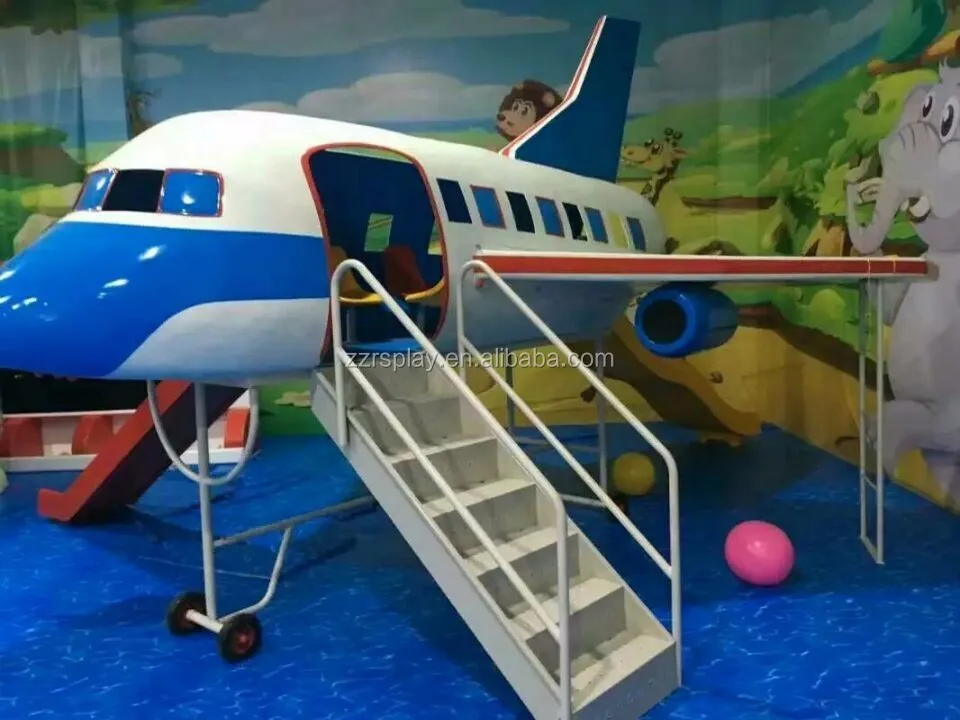 New Plastic Big Airplane Playground with Slide for Kids