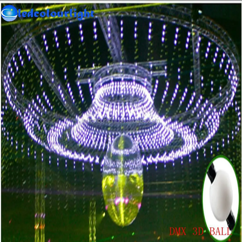 50mm Milk Color Dmx Addressable 8x8x8 3d Cube Dmx Led 3d Ball Light ...