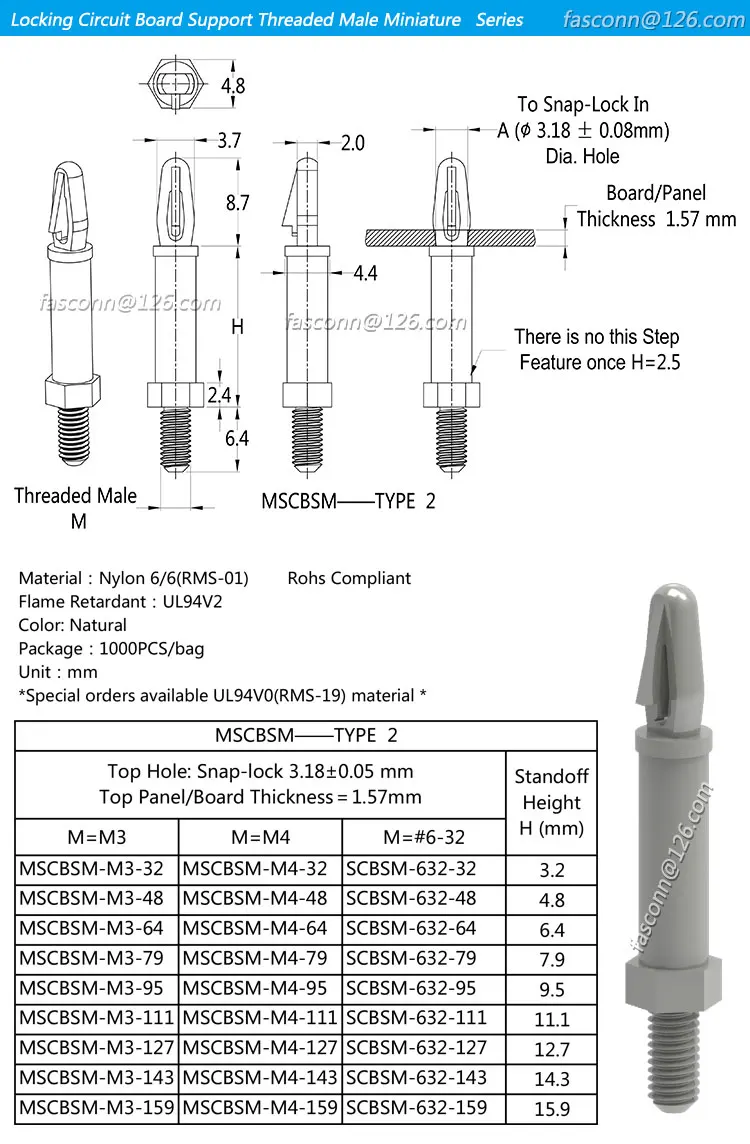 Hex Threaded Standoff Studded Circuit Board Support