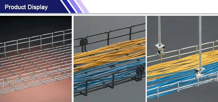 Straight Section Electrical Galvanized Steel Wire Mesh Cable Duct Tray ...