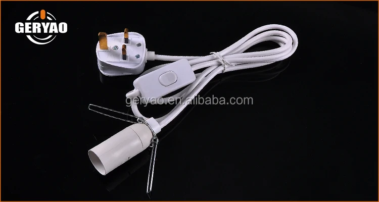Customized Uk Plug Cord Set With E14 Lamp Socket And Metal Spring Clip ...
