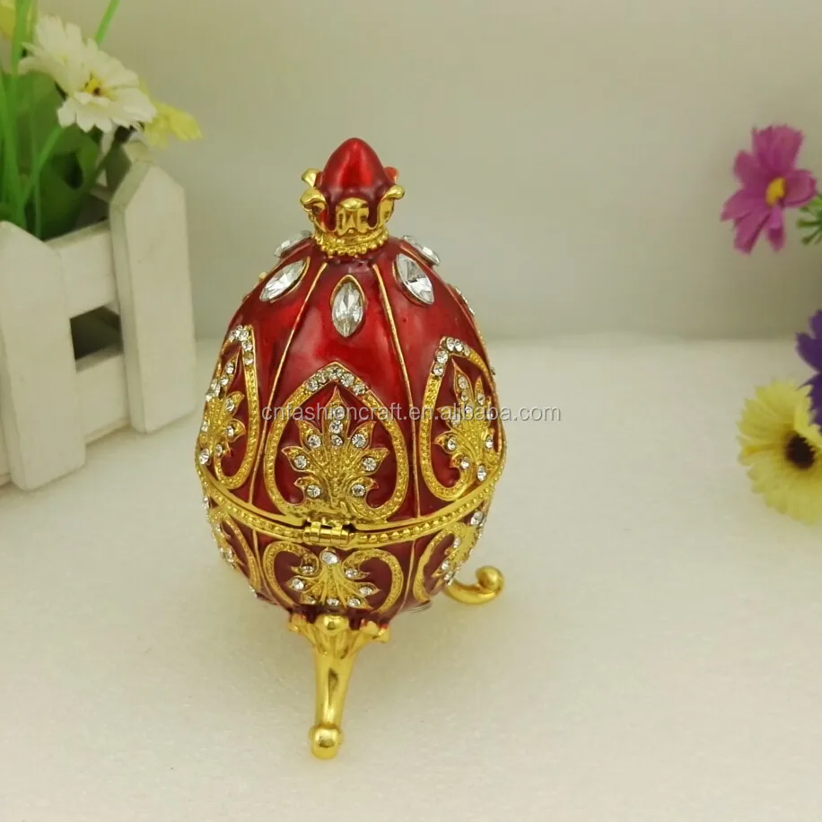 Faberge Egg Style Trinket Box Enameled Jewelry Box Unique Decorative ...