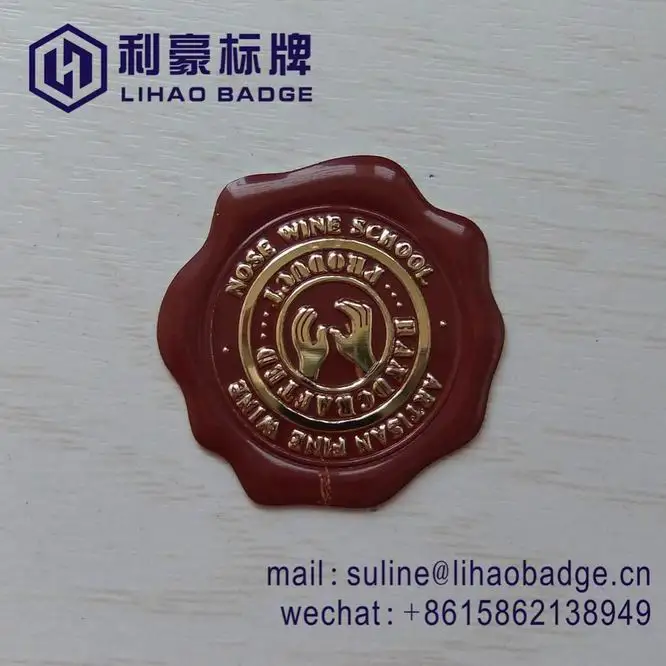 Custom 3d Shiny Aluminum Wax Seal Label Sticker For Perfume Bottle ...