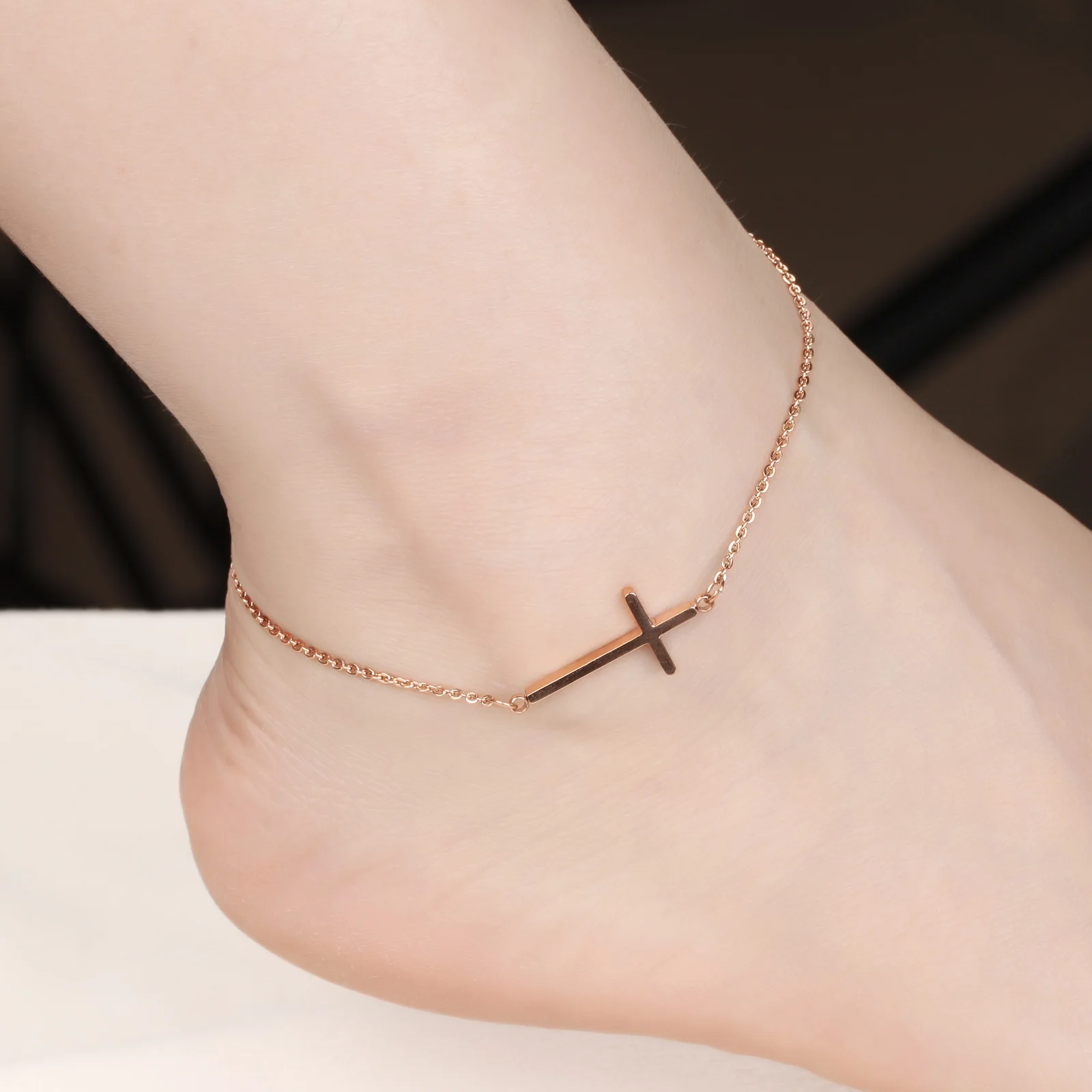 2018 Fashion Stainless Steel Foot Jewelry Anklet Chain Wholesale Cross ...
