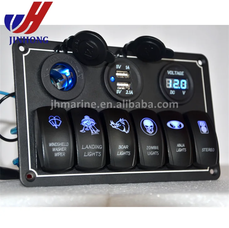 Custom 12v 20a Electric Racing Marine Boat Rocker Switch Panel - Buy ...