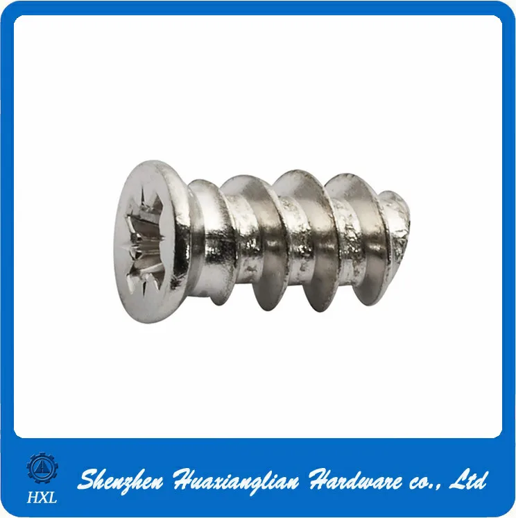 6.3mmx13mm Stainless Steel Euro Screw - Flat Head, Cross Recessed