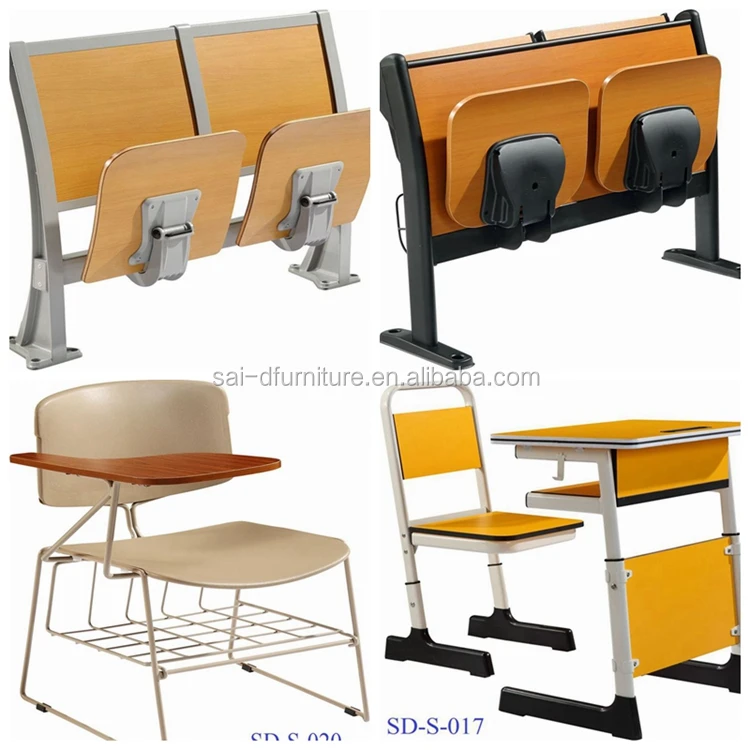 Sd-s-032 College Lecture Hall Desk And Folding Seat,College Desk Bench ...