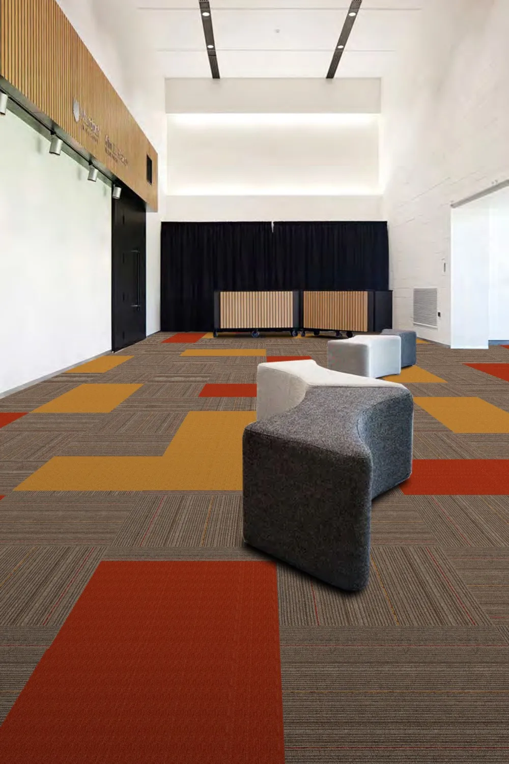 Bitumen PP Interlocking Squares Rug 50x50 Commercial Hotel and Office ...