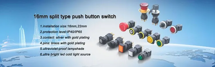 3 Positions Rotary Push Button Switch On-off 2no+2nc Dia.16/22mm ...