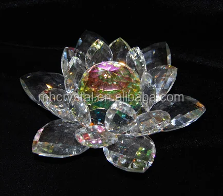 Rainbow Color Crystal Lotus Flower Mh-h0090 - Buy Decorative Crystal ...