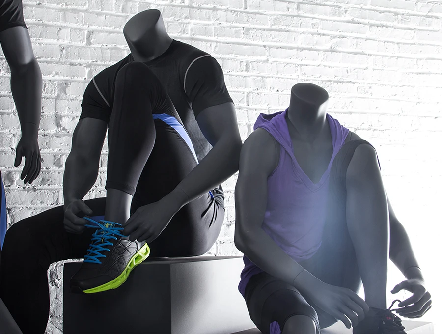 Full Body Fiberglass Muscle Athletic Mannequins Male Sitting Sport ...