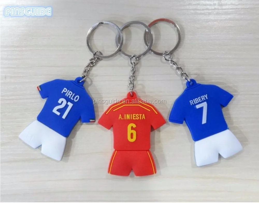 Soccer Jerseys Soft Pvc Keys Resin Key Chain Rubber Keychains For ...