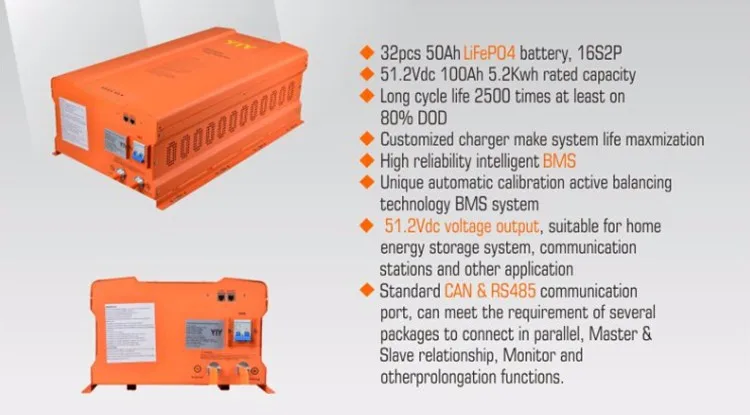 5 Kwh Lithium Ion Battery Lifepo4 48v 100ah Battery With Bms For Solar ...