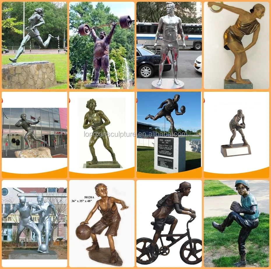 Outdoor Bronze Sport Statues Life Size Bronze Tennis Player Statue ...