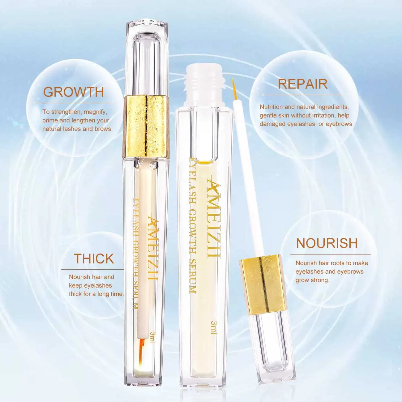 Ameizii Hot Sale Eyelash Growth Serum Eyelash And Eyebrow Growth Serum