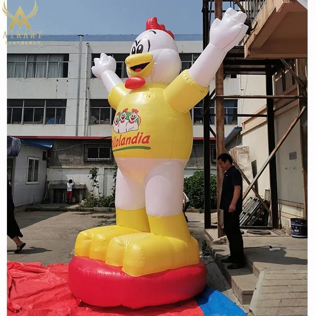 Inflatable Chicken Cartoon Character with LED Lighting