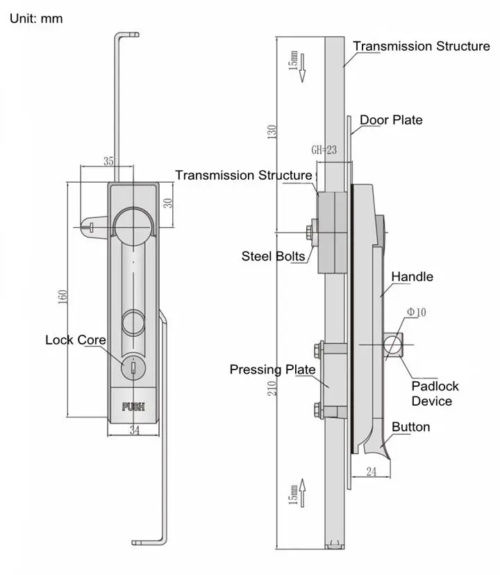 Three Point Locking Electrical Control Panel Cabinet Door Latch Lock ...