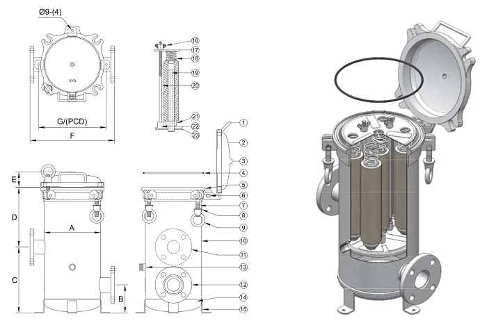 Industrial Stainless Steel Filter Housing - Frotec 304/316